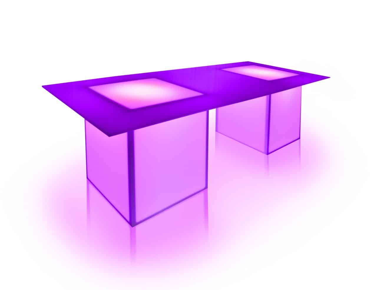 WHITE ACRYLIC LED TABLE Modern Event Rental