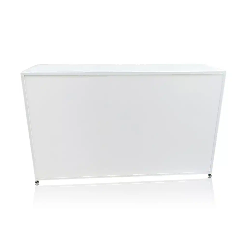 6ft White Registration Counter Rental | Modern Event Rental