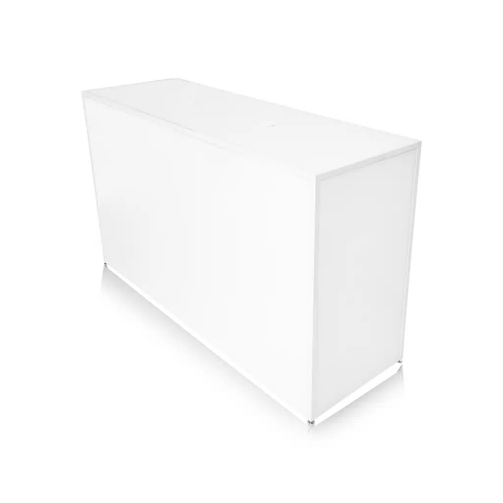 6FT BLANC REGISTRATION COUNTER W/CABLE GROMMETS | Modern Event Rental